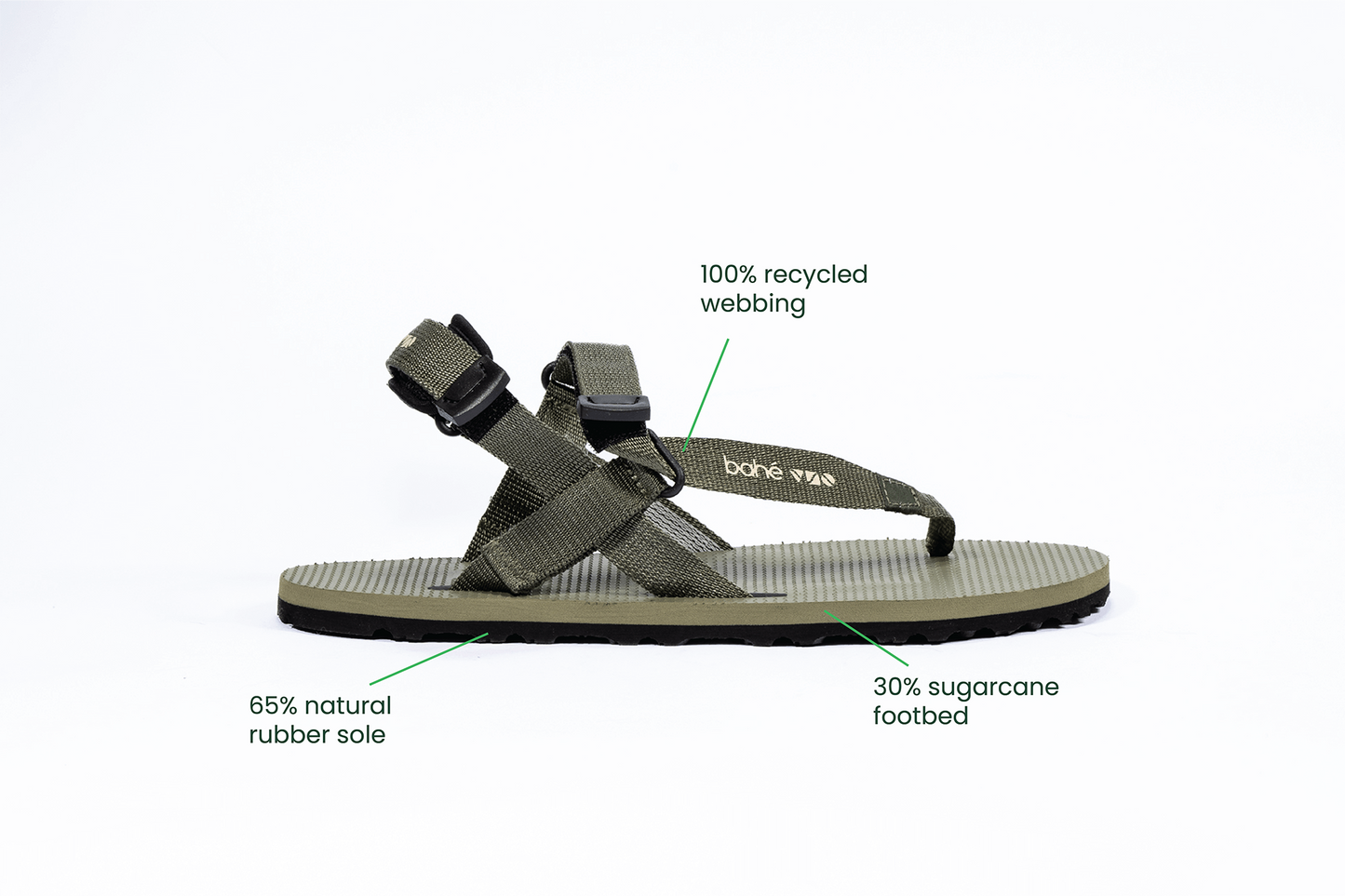 Respire Barefoot Sandals - Olive (Men's) | Bahé