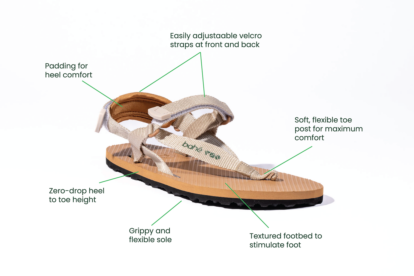 Respire Barefoot Sandals - Stone (Men's) | Bahé